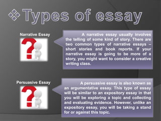 ESSAY AND ITS TYPES | PPTX