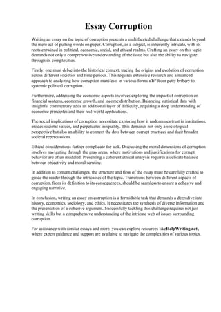 Essay Corruption | PDF