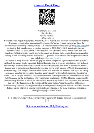 Essay Current Affairs | PDF