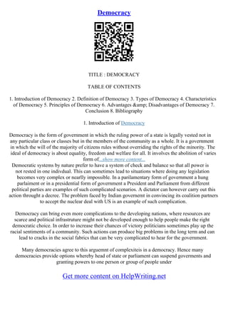 Essay Democracy | PDF