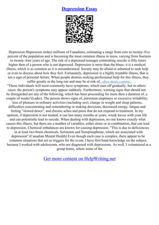 Essay Depression | PDF