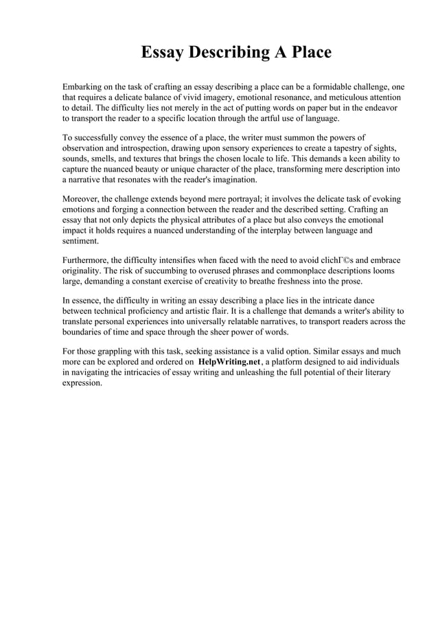 Essay Describing A Place | PDF