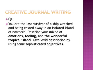 Essay descriptive scene island | PPTX