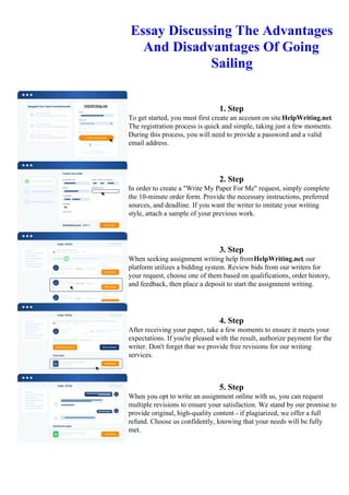 Essay Discussing The Advantages And Disadvantages Of Going Sailing | PDF