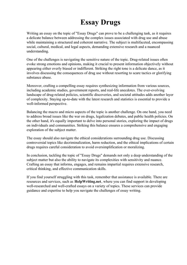 Essay Drugs | PDF