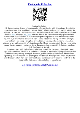 Essay Earthquake | PDF