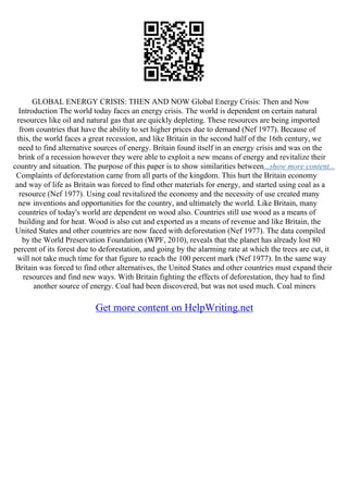 Essay Energy Crisis | PDF
