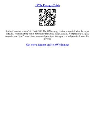 Essay Energy Crisis | PDF