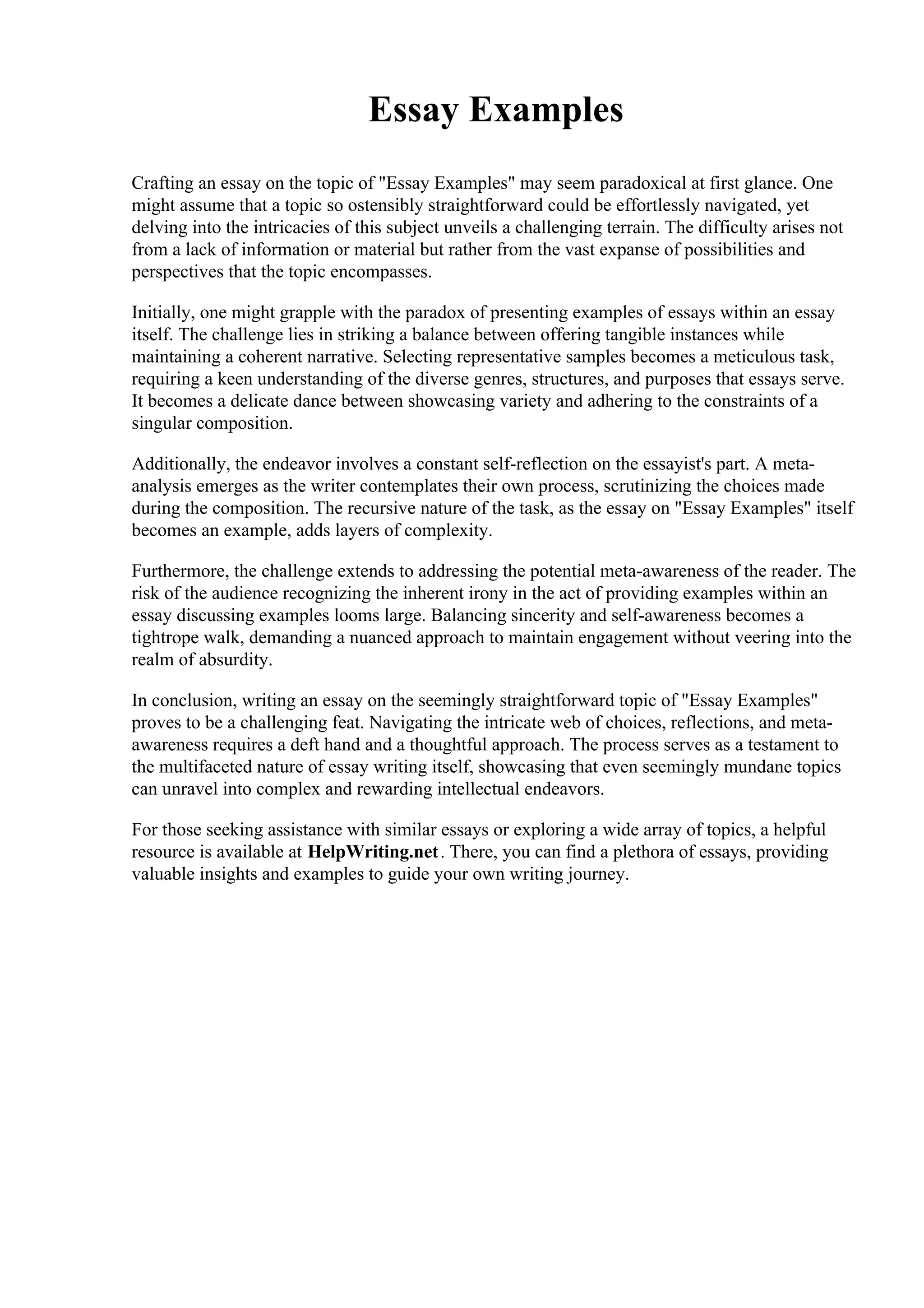 Essay Examples. Washtenaw Community College | PDF