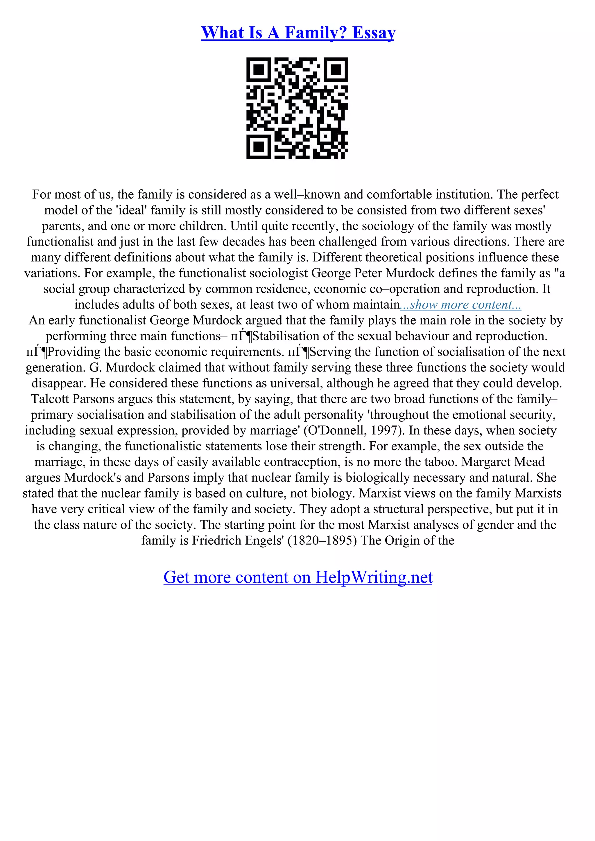 Essay Examples About Family | PDF | Genealogy and Ancestry | Hobbies ...