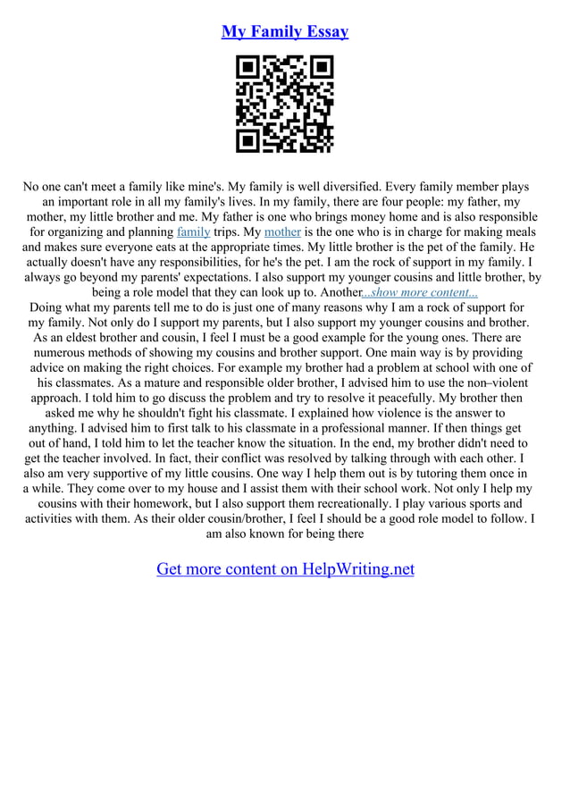 Essay Examples About Family | PDF