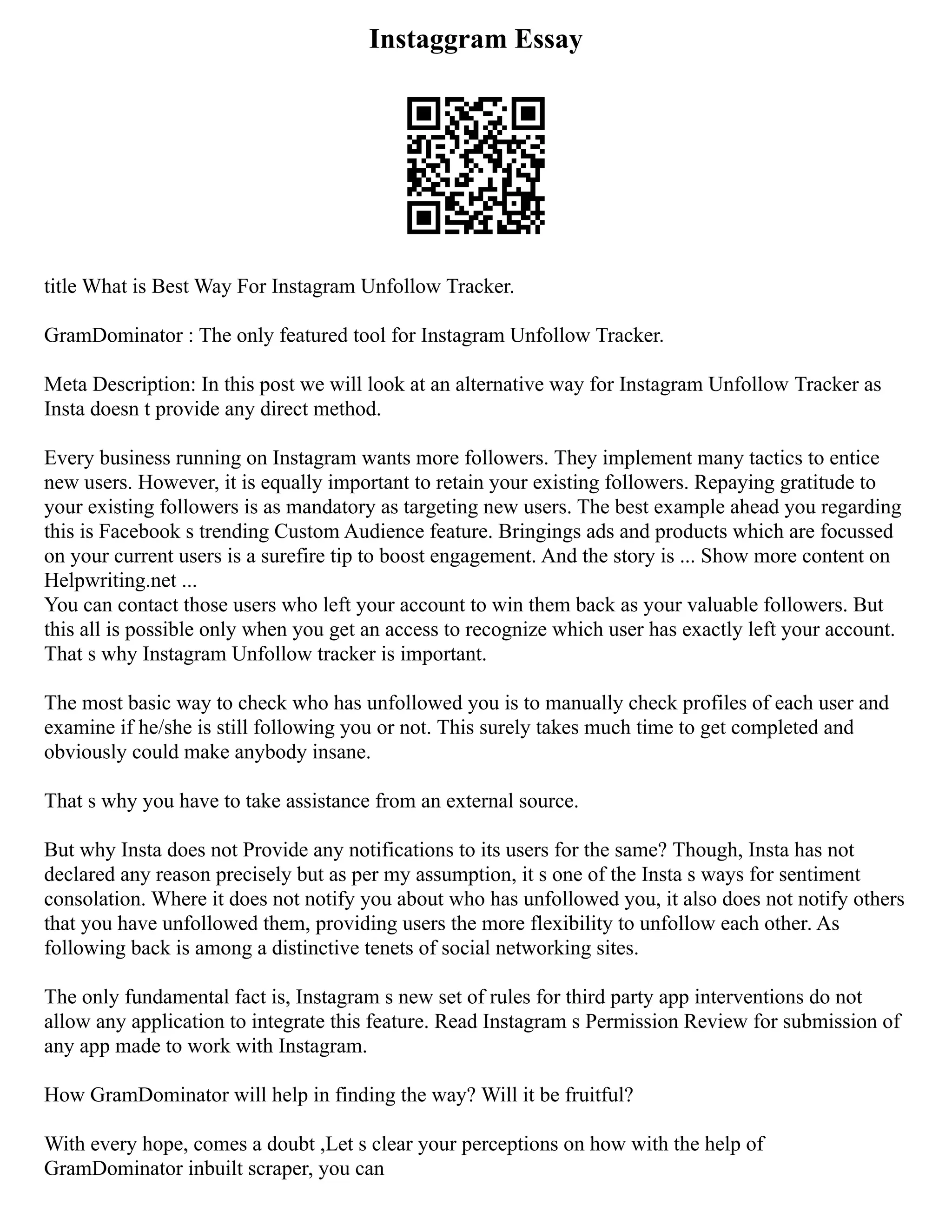 Essay Examples Cae | PDF