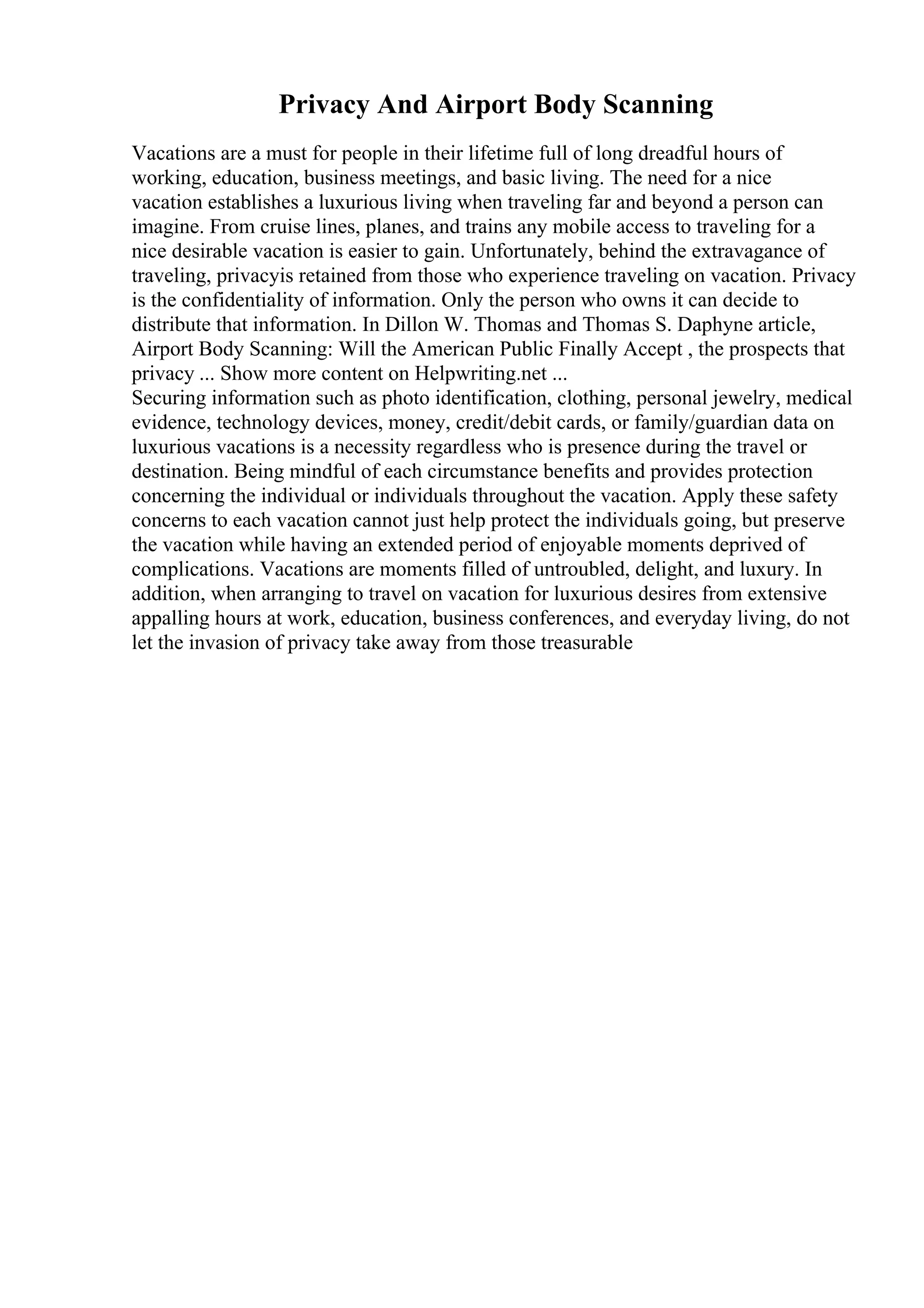 Essay Examples For High School Students | PDF