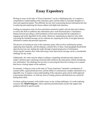 Essay Expository.pdfEssay Expository | PDF