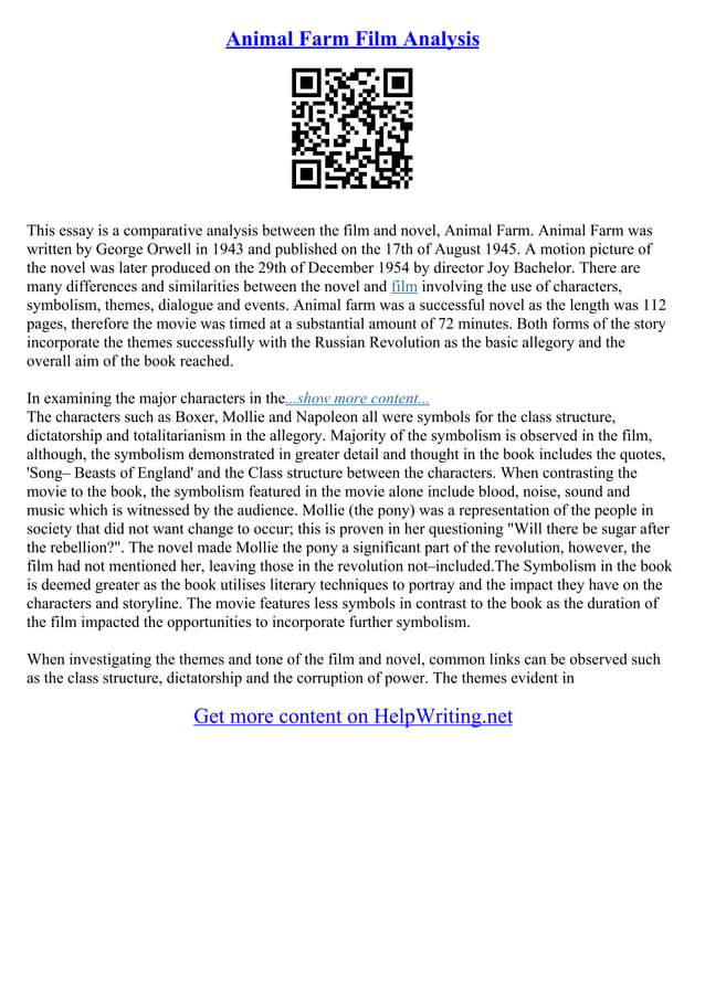 Essay For Animal Farm | PDF | Land and Farms | Real Estate