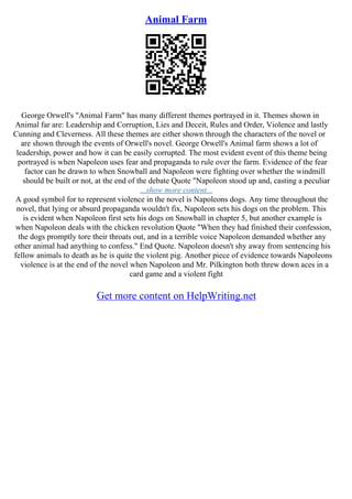 Essay For Animal Farm | PDF