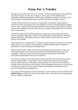 Essay For A Teacher.pdf