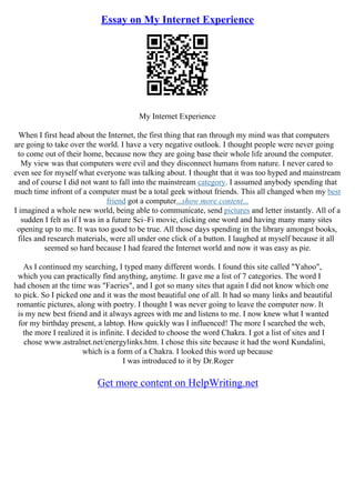 Essay For Internet | PDF
