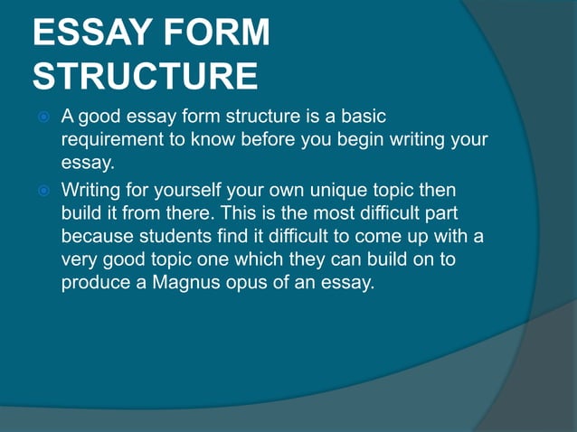 Essay form | PPT