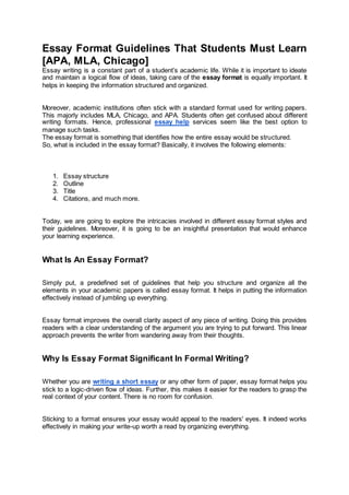 Essay format | DOCX | Homework and Study | Education