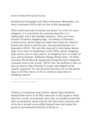 Essay Format-Persuasive EssayIntroduction Paragraph with Thesis .docx