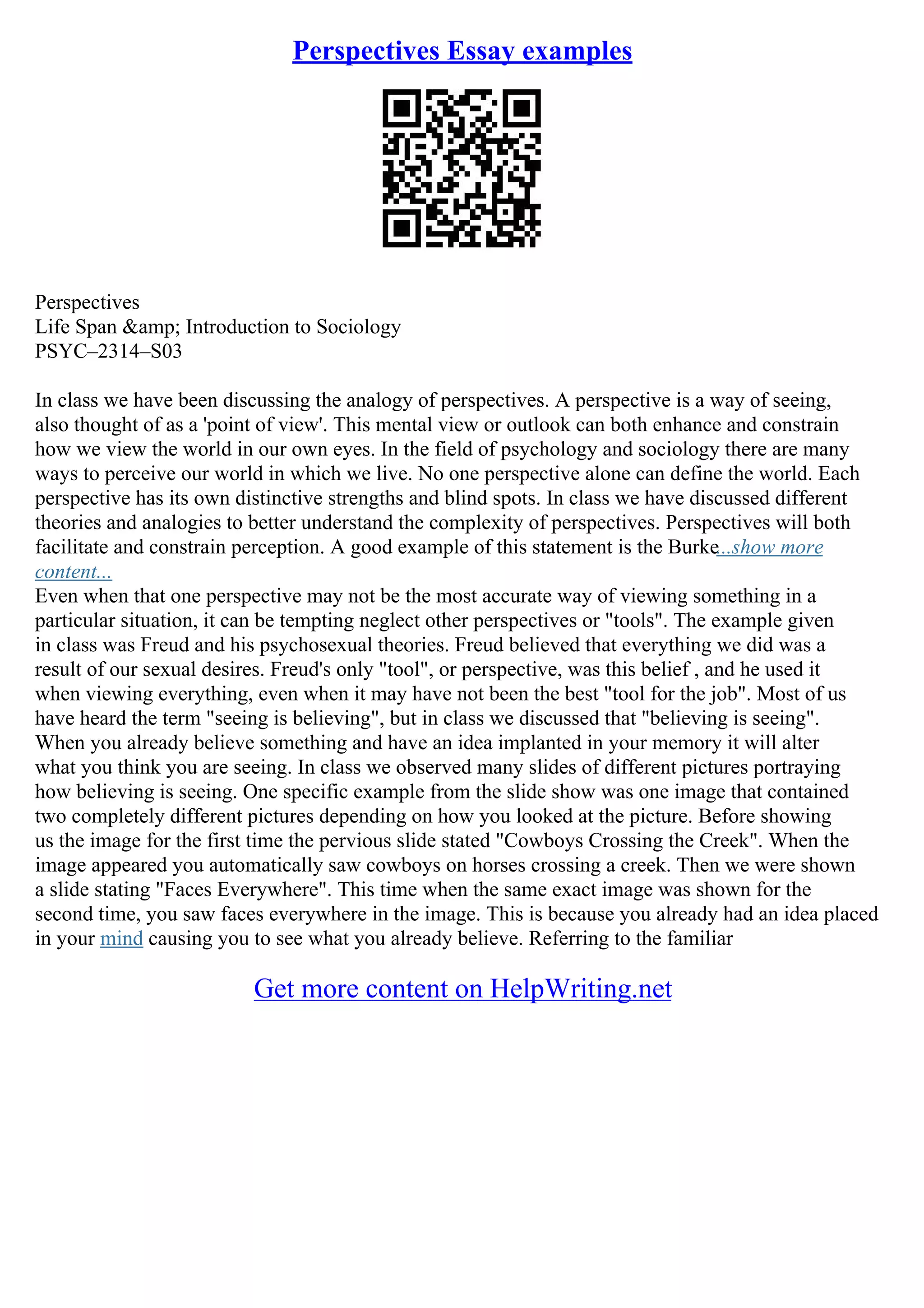 Essay Form Example | PDF