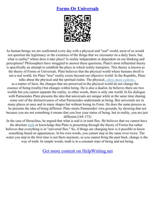 Essay Form Example | PDF