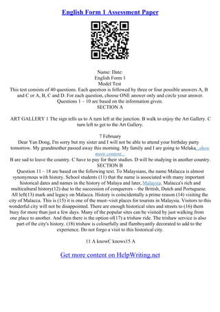 Essay Form Example | PDF