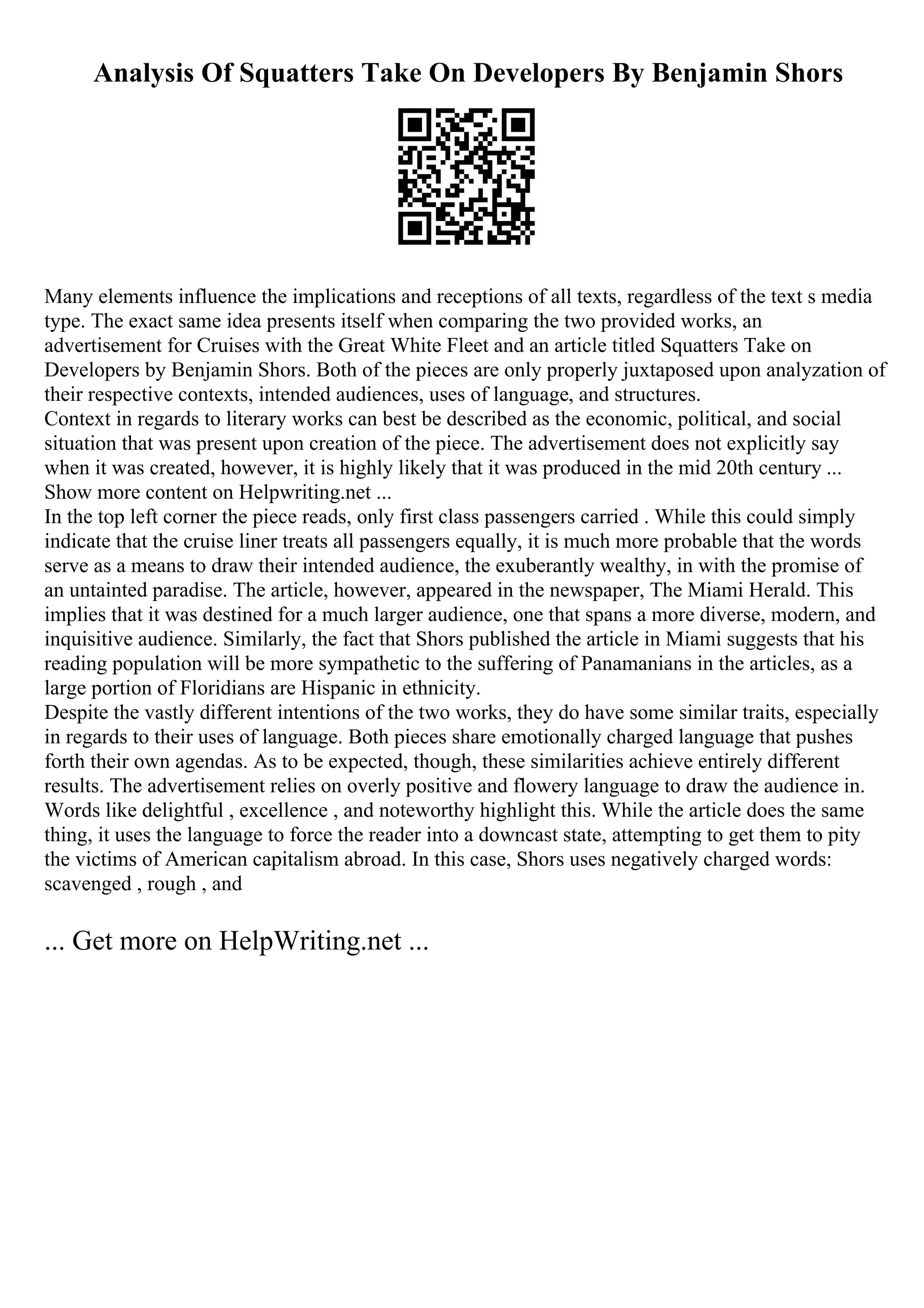 Essay For Montclair State University | PDF