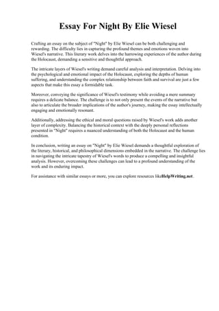 Essay For Night By Elie Wiesel.pdf