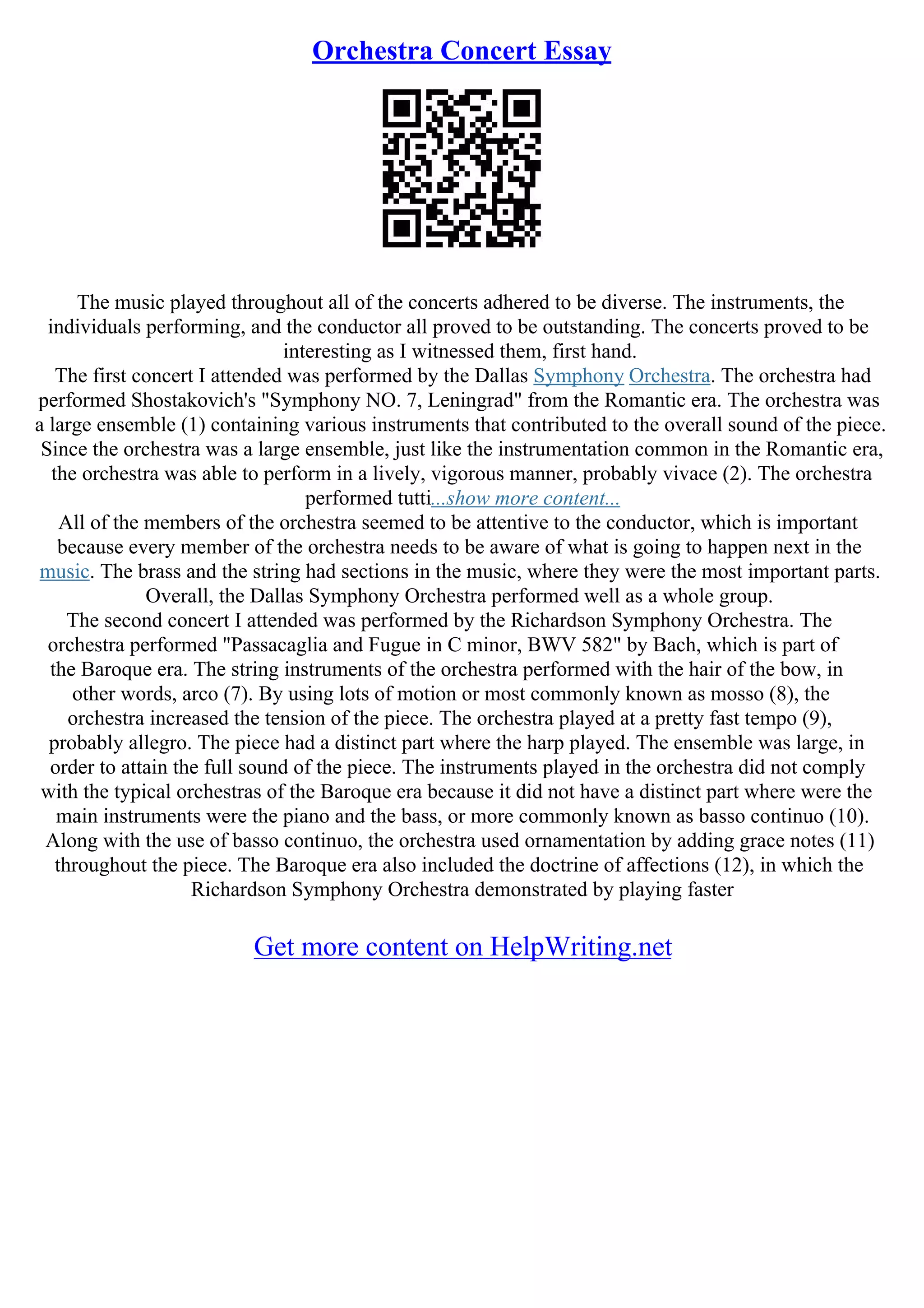 Essay For Orchestra | PDF