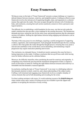 Essay Framework | PDF