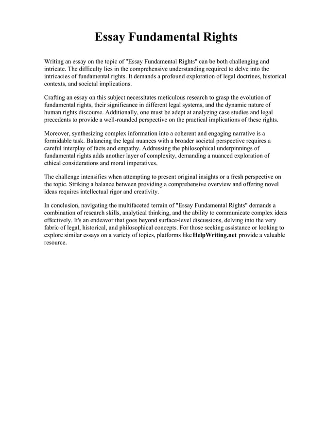 Essay Fundamental Rights. Bellingham Technical College | PDF | Free ...