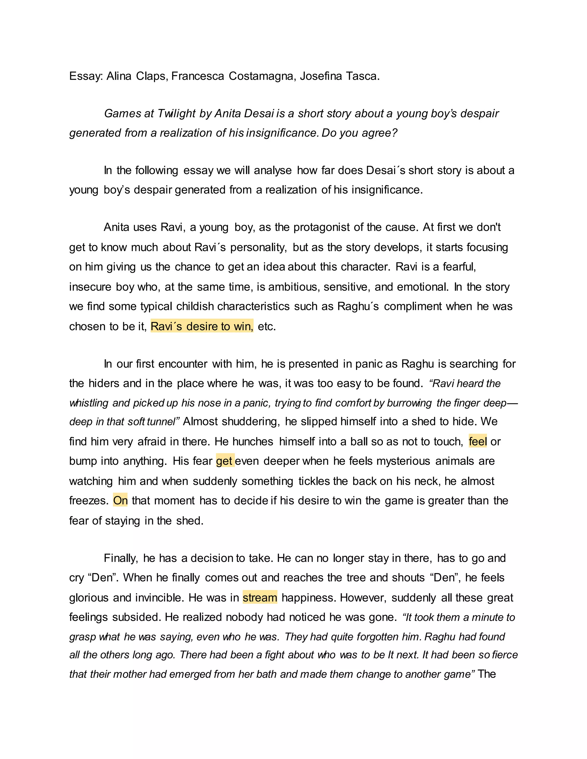 Essay games at Twilight | PDF