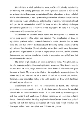 Essay globalization | DOC