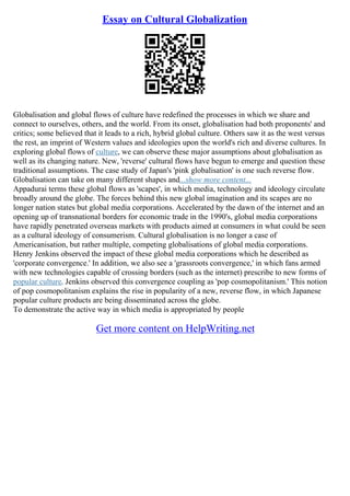 Essay Globalization | PDF