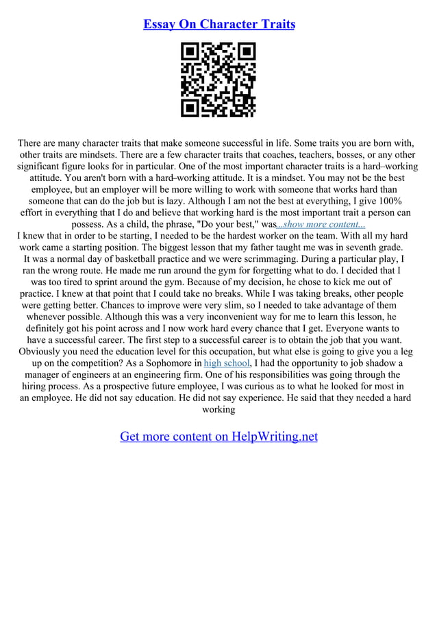 Essay Good Character | PDF