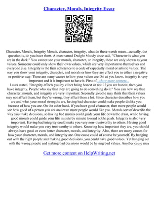 Essay Good Character | PDF