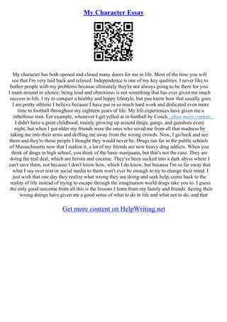 Essay Good Character | PDF