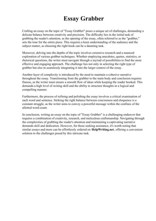 Essay Grabber | PDF