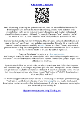 Essay Grammar Check | PDF | Educational Assessment | Education