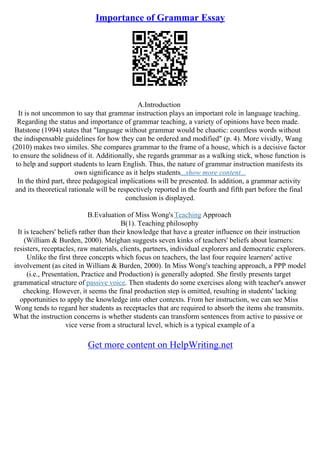 Essay Grammar Check | PDF | Educational Assessment | Education