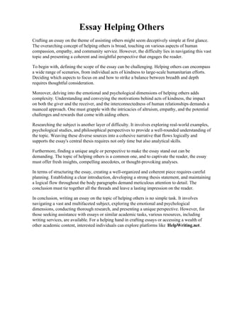 Essay Helping Others | PDF
