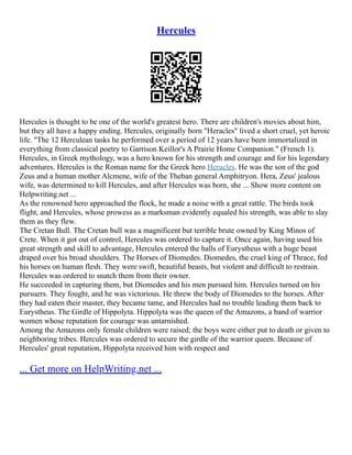Essay Hercules | PDF