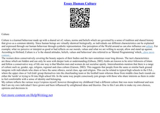 Essay Human Culture | PPT