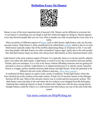 Essay Humor | PDF
