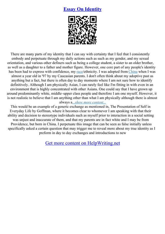 Essay Identity | PDF