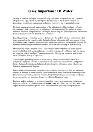 Essay Importance Of Water.pdf