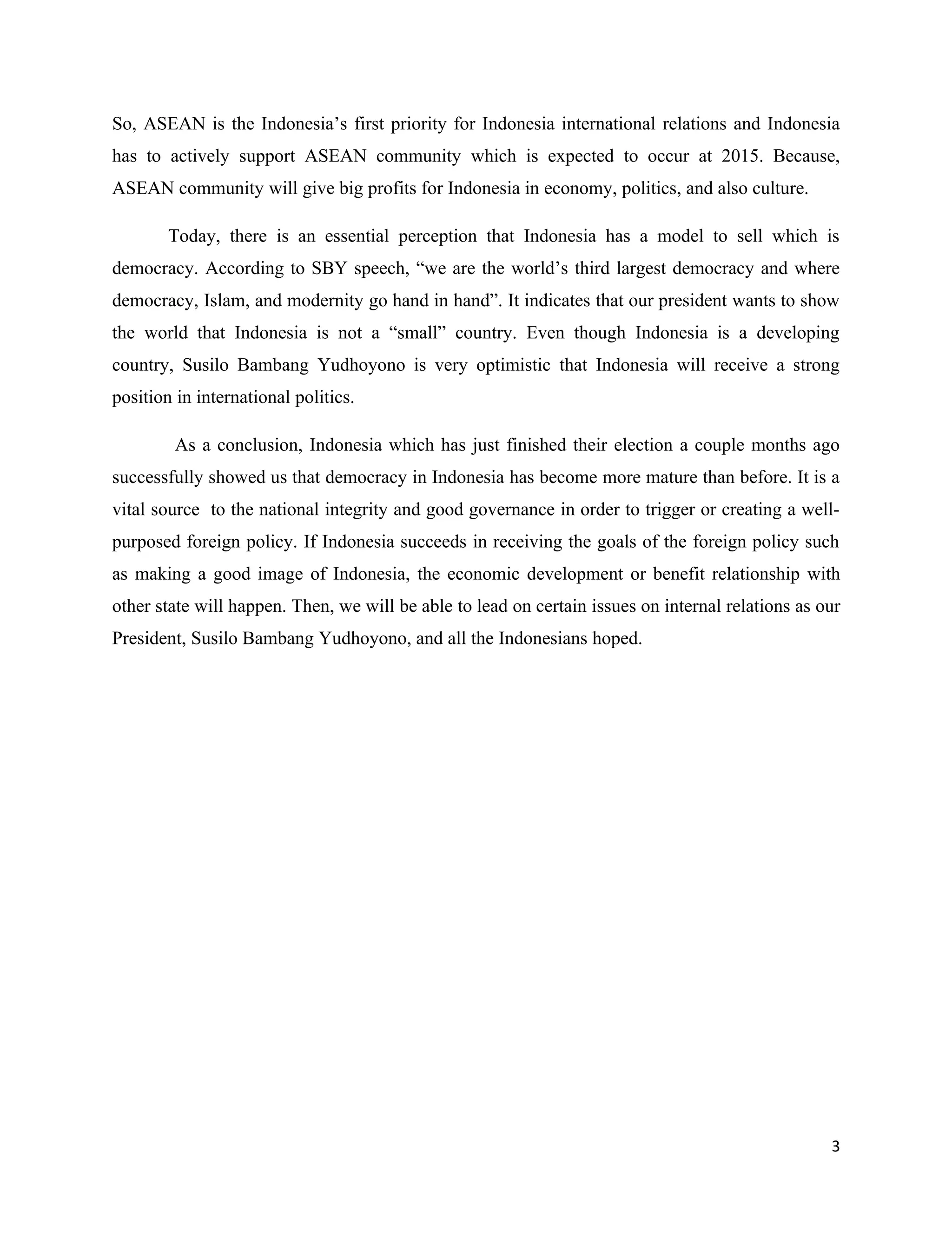 Essay indonesia foreign policy | DOC