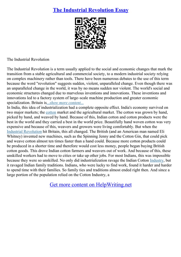 Essay Industrial Revolution | PDF